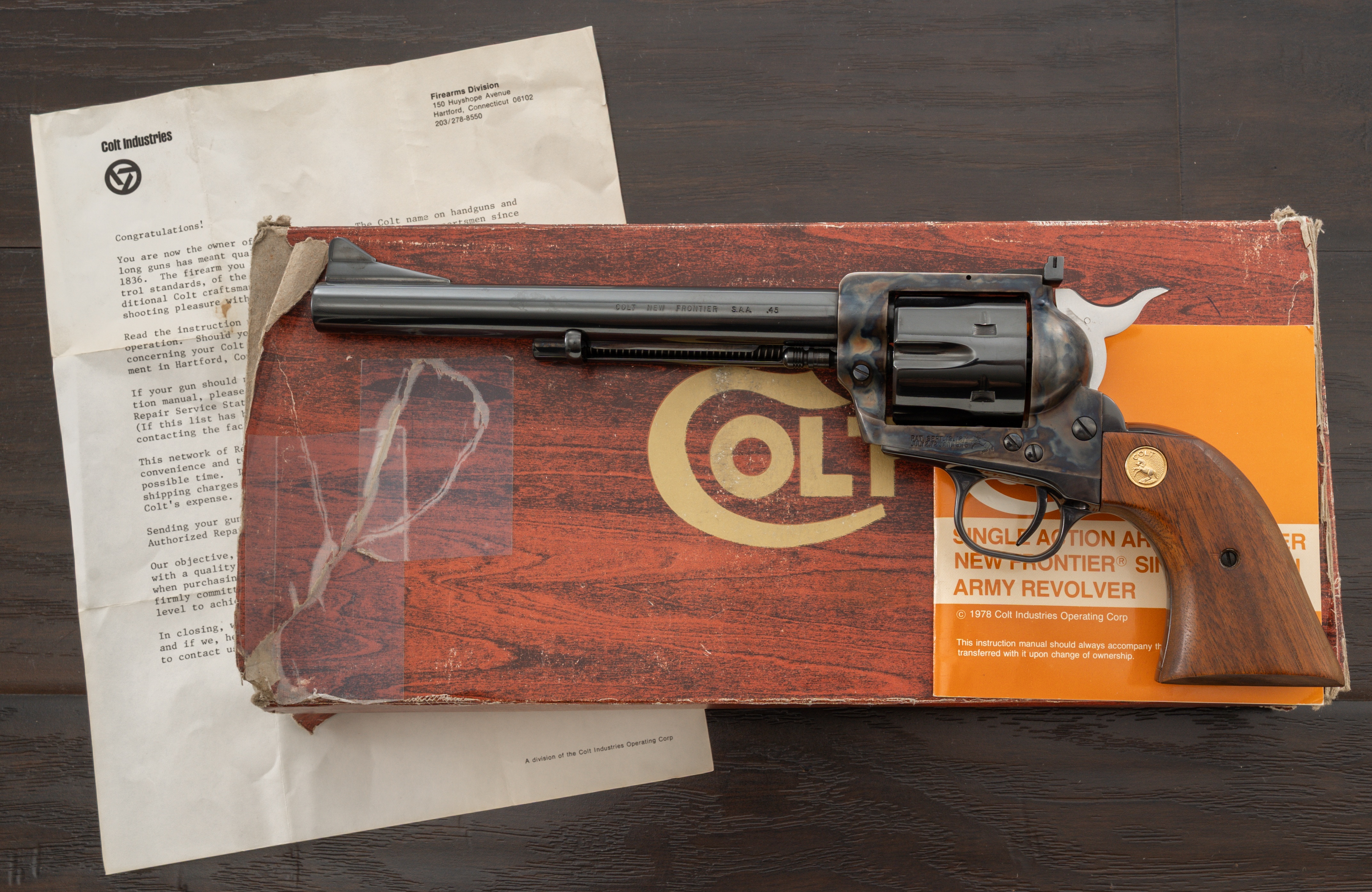 Colt New Frontier Single Action Army Revolver .45 LC, 7.5” Bbl, Mfg ...